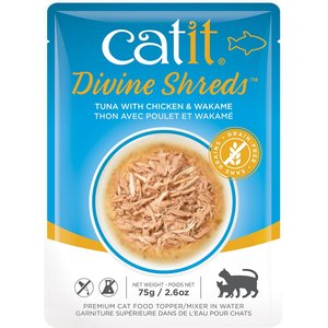 CATIT Divine Shreds Tuna with Seabream & Wakame Wet Cat Food, 75-g ...