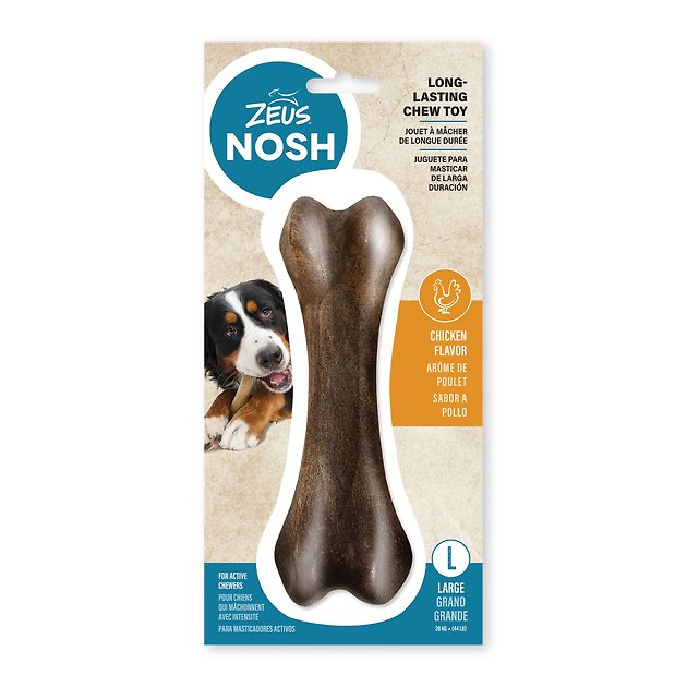 ZEUS Nosh Strong Chicken Flavour Chew Bone Dog Toy, Large | Chewy Canada