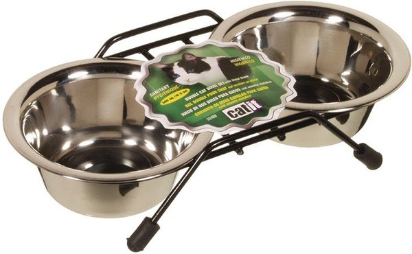 CATIT Stainless Steel Double Cat Bowl, 250-ml - Chewy.com | Chewy Canada