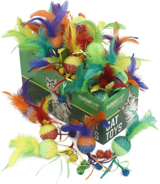 Discontinued - MULTIPET Mesh Ball Cat Toy, Color Varies, 1 count ...