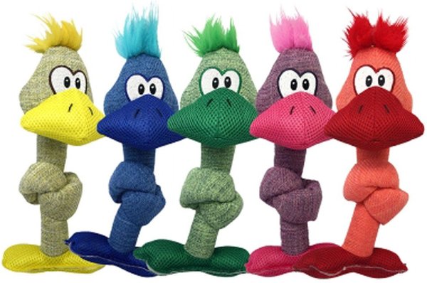 Discontinued - MULTIPET Knotted Duck Plush Dog Toy, Color Varies, 1 ...