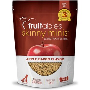 FRUITABLES Skinny Minis Apple Bacon Flavor Soft & Chewy Dog Treats, 12 ...