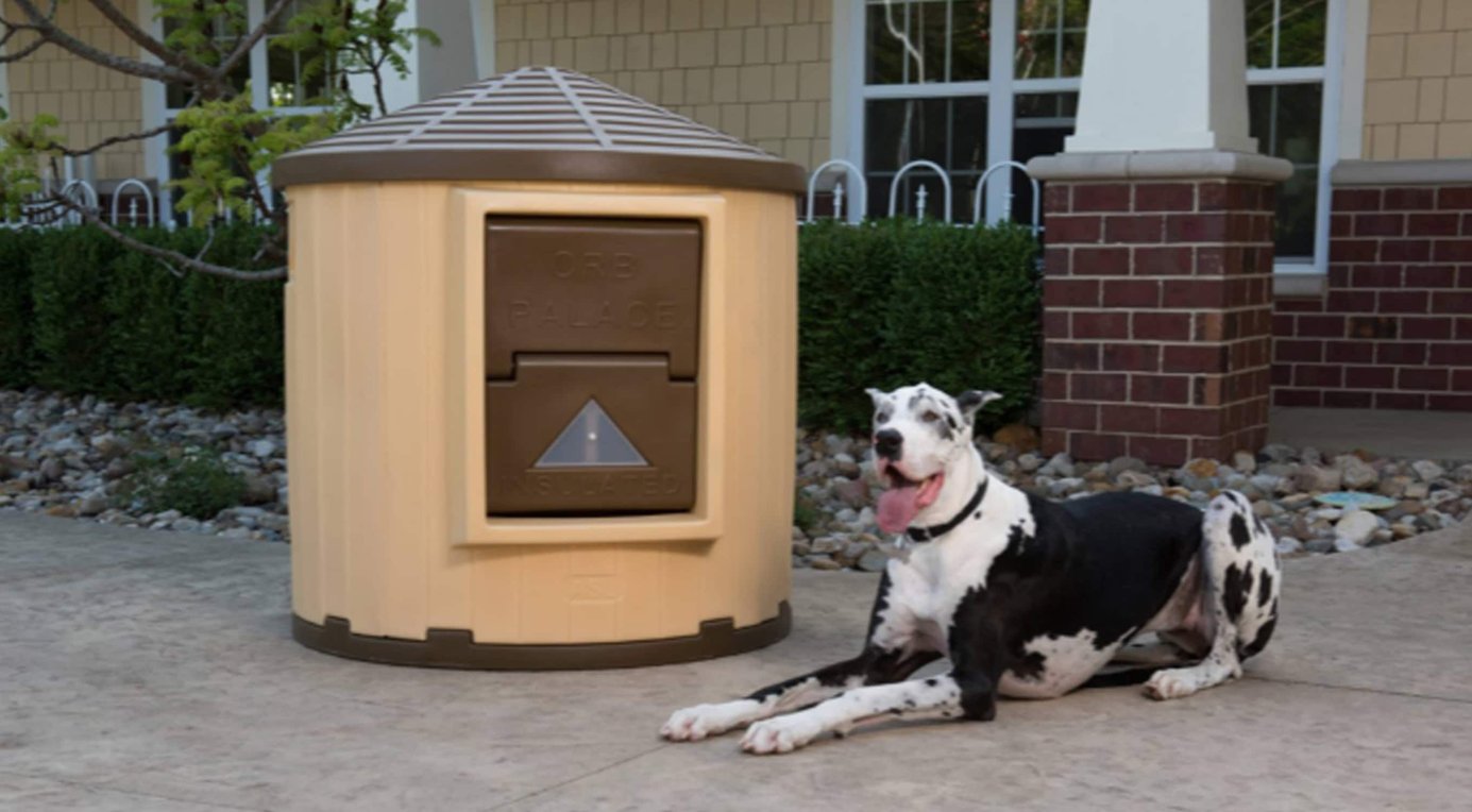 DOG PALACE Insulated Heated Dog House, Grey/Taupe - Chewy.com
