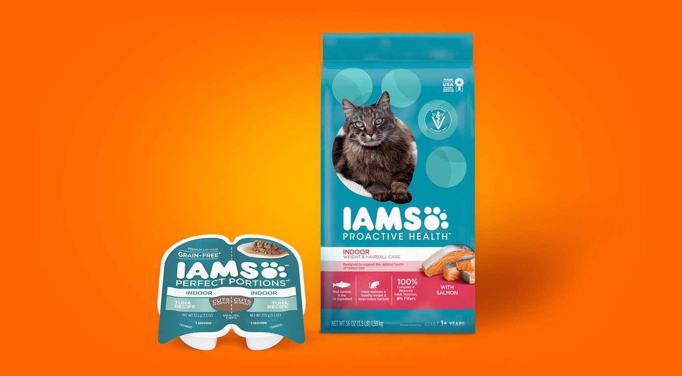 IAMS Perfect Portions Indoor Tuna & Salmon Recipe Grain-Free Cuts in ...