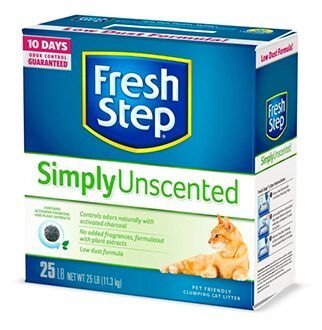 FRESH STEP Simply Unscented Clumping Clay Cat Litter, 25-lb box - Chewy.com