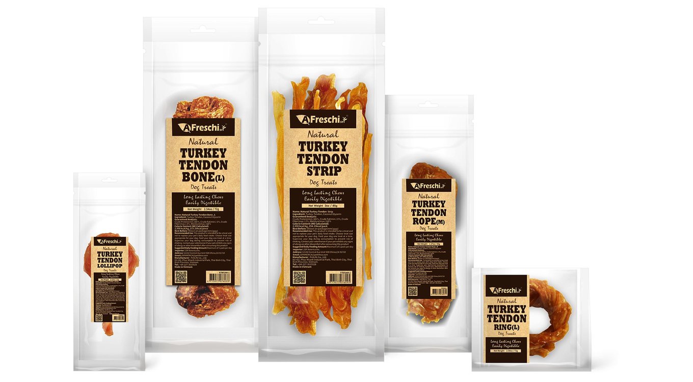 AFRESCHI Natural Turkey Tendon Ring Natural Dog Chew Treat, Small, 4 ...