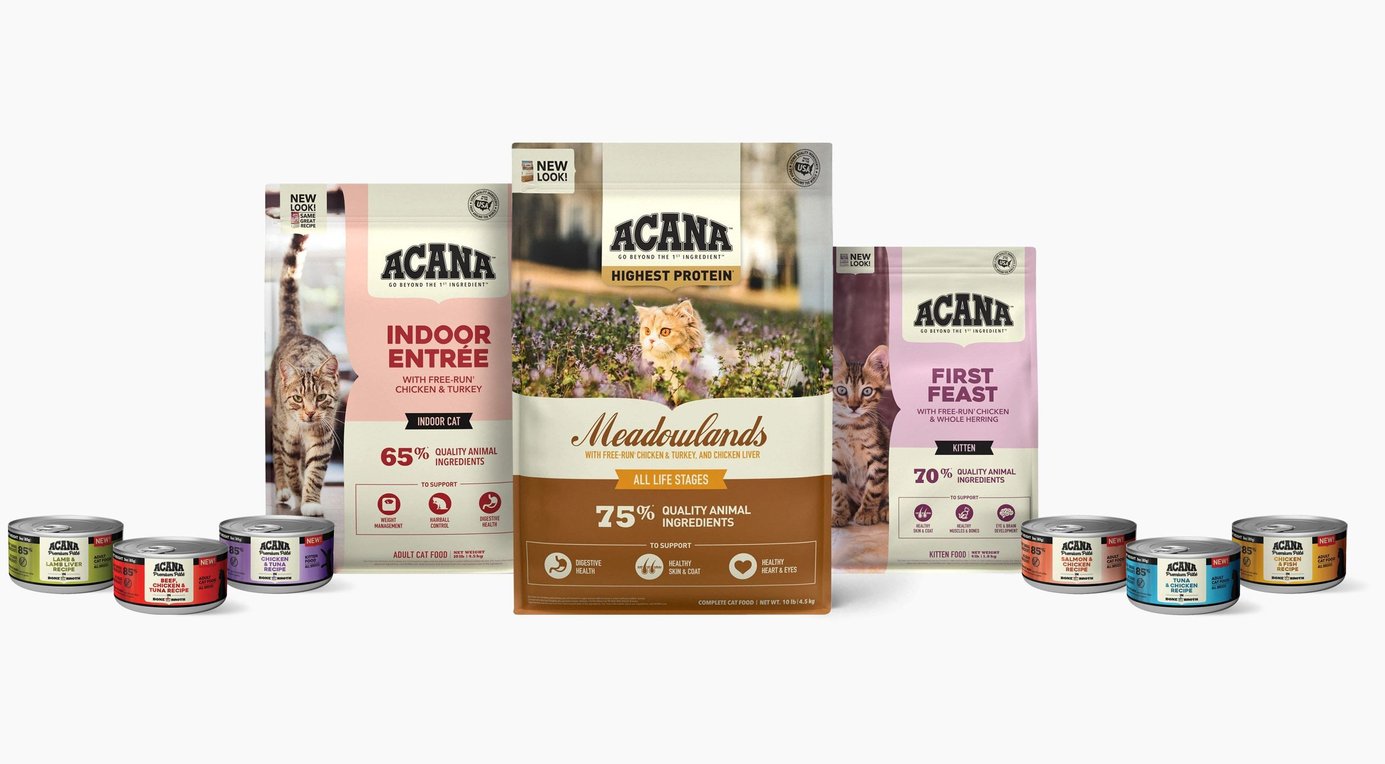 ACANA Grasslands Chicken Duck Turkey Fish & Quail Grain-Free Dry Cat Food, 10-lb bag - Chewy.com