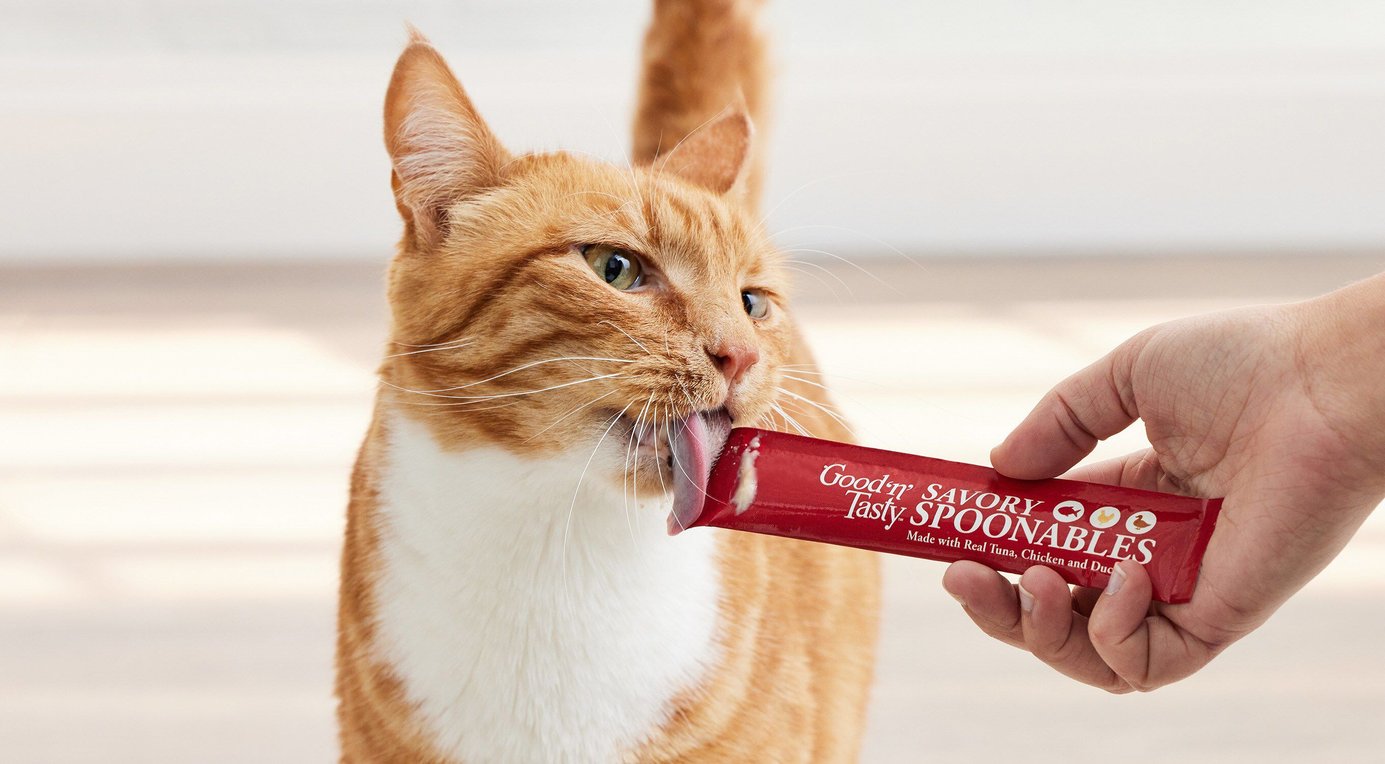 GOOD 'N' TASTY Mousse Squeezer Tuna, Chicken, Duck Lickable Cat Treats ...
