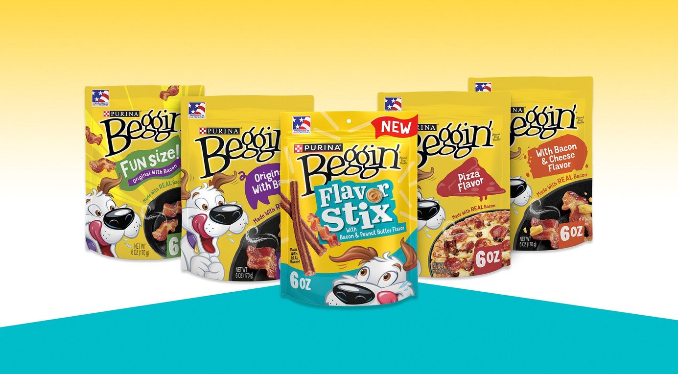 BEGGIN' Flavor Stix with Bacon & Peanut Butter Flavor Soft & Chewy Dog ...