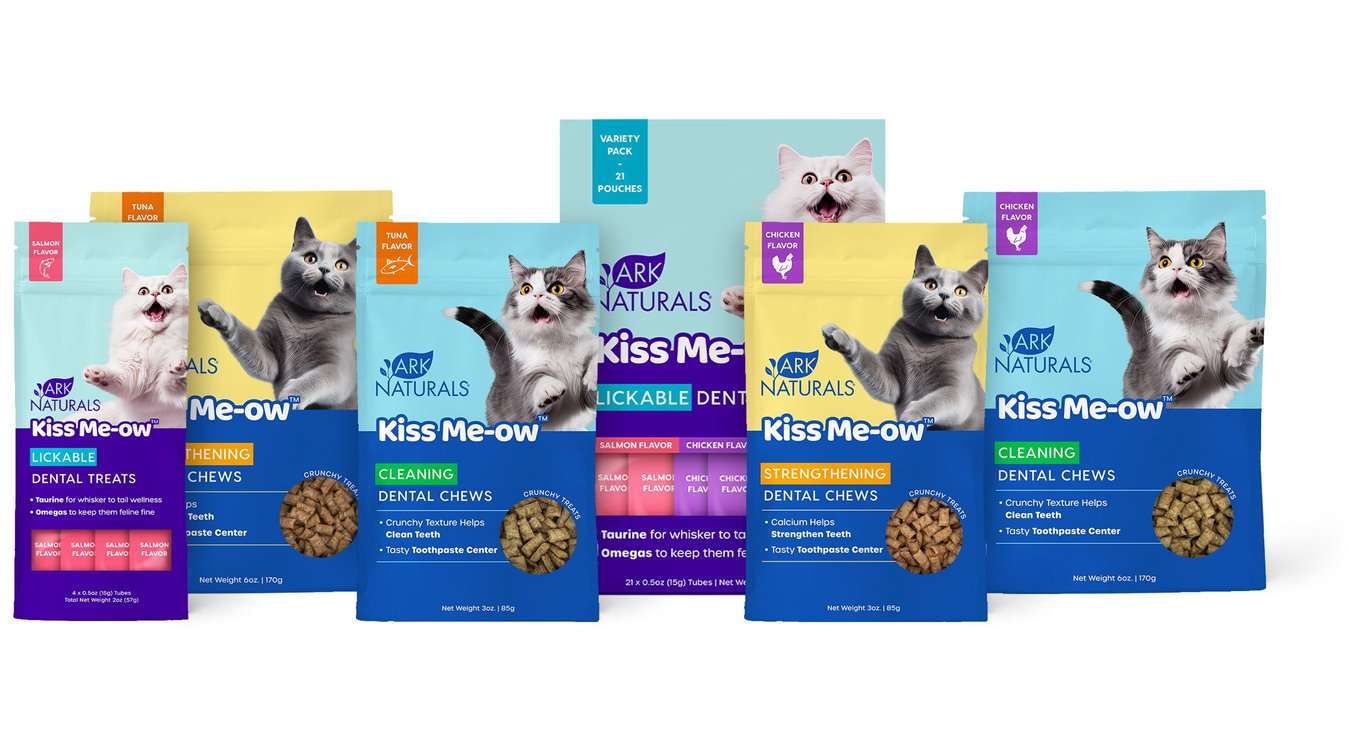ARK NATURALS Kiss Me-Ow Strengthening Chicken Dental Chews Crunchy Cat ...