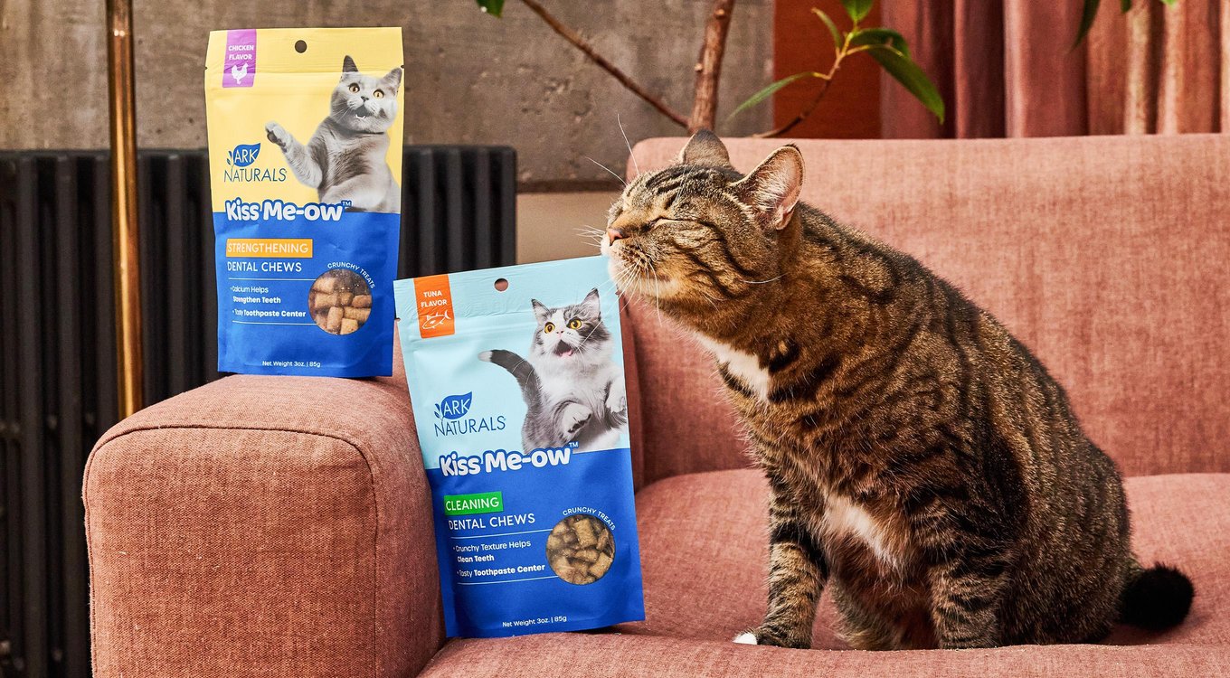 ARK NATURALS Kiss Me-Ow Strengthening Chicken Dental Chews Crunchy Cat ...