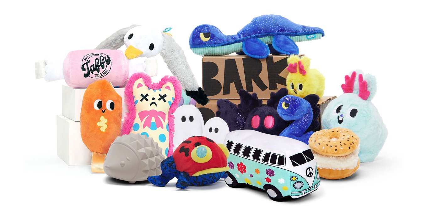 BARK Animal Squeakers Snacks Multi-Part Squeaky Plush Dog Toy, Small ...