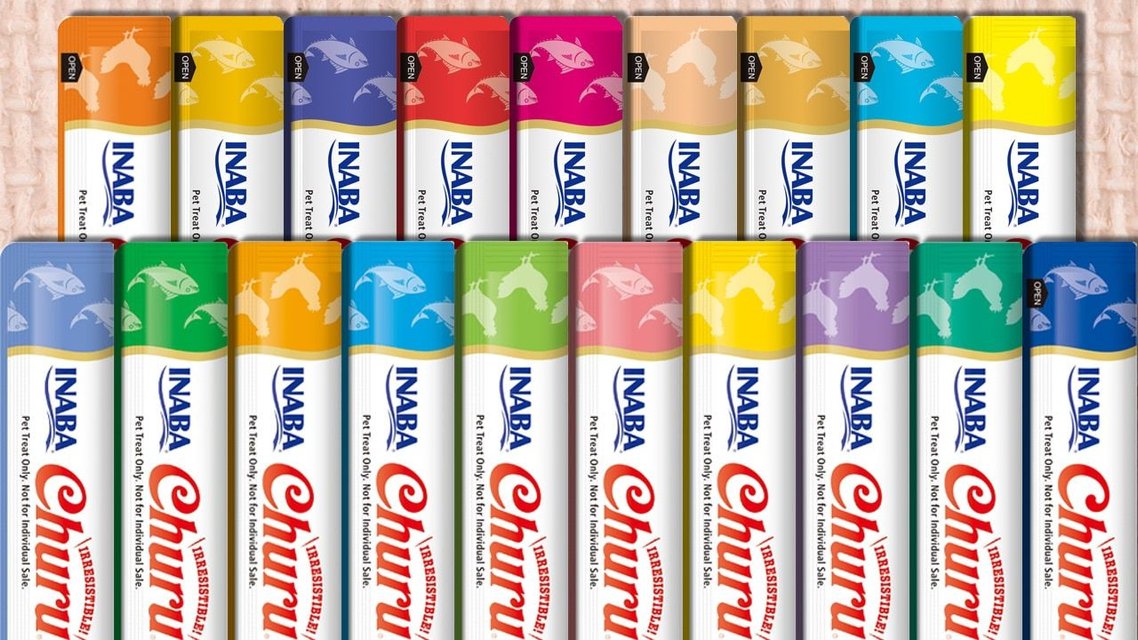 INABA Churu Chicken Puree Variety Pack Grain-Free Lickable Cat Treat ...