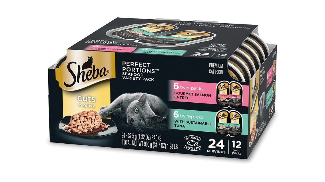 SHEBA Perfect Portions Seafood Pate Variety Pack Grain-Free Adult Wet ...