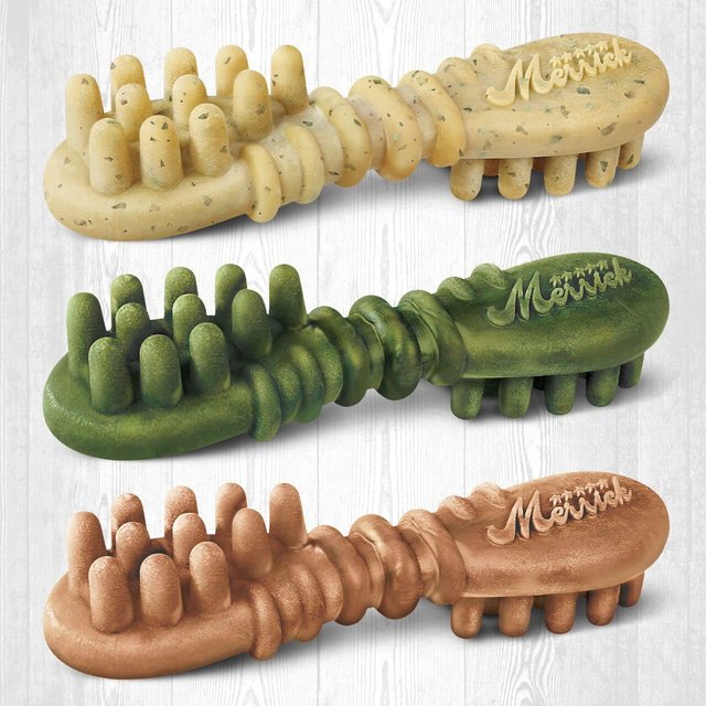 MERRICK Fresh Kisses Double-Brush Mint Breath Strip Infused X-Small ...