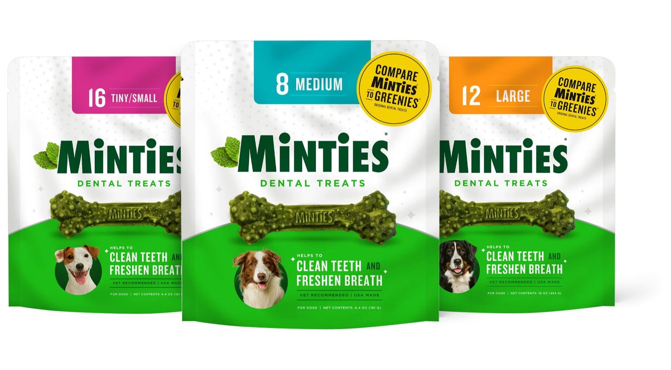MINTIES Medium Mint Flavored Dental Treats for Dogs, 25-50 lbs, 16-oz ...