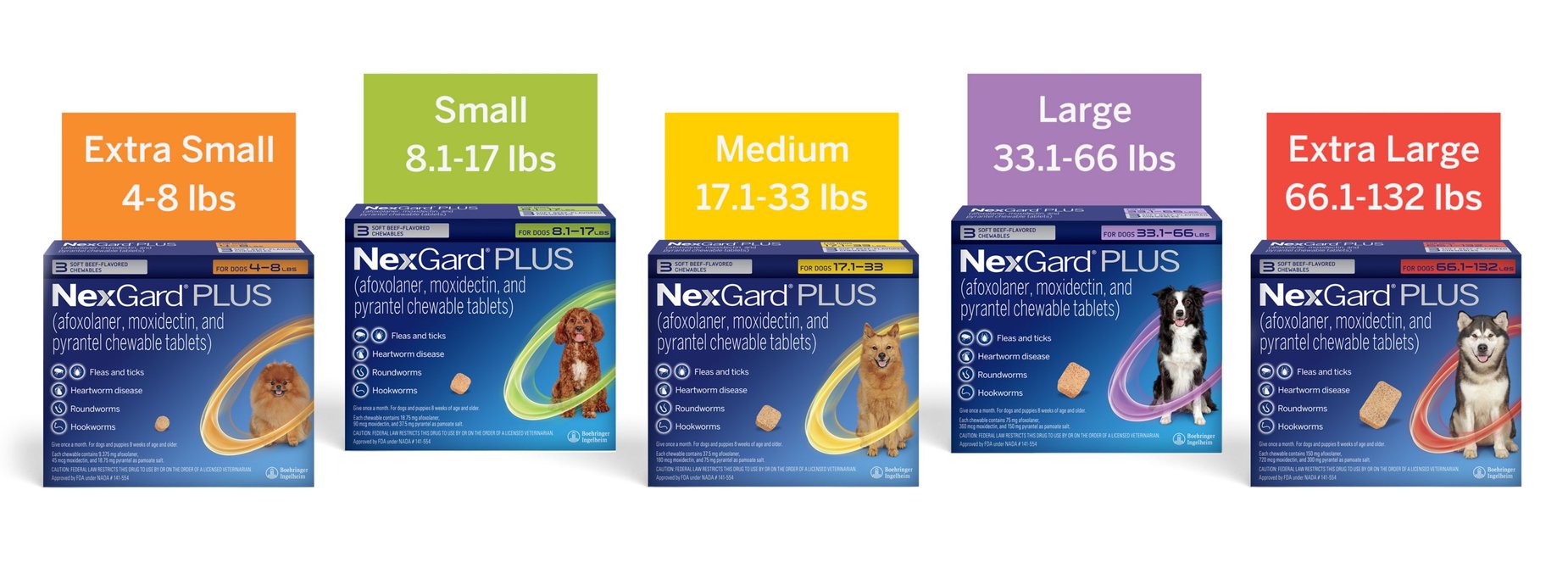 NEXGARD PLUS Chewables for Dogs, 17.1-33 lbs. (Gold Box) - Easy Refills ...