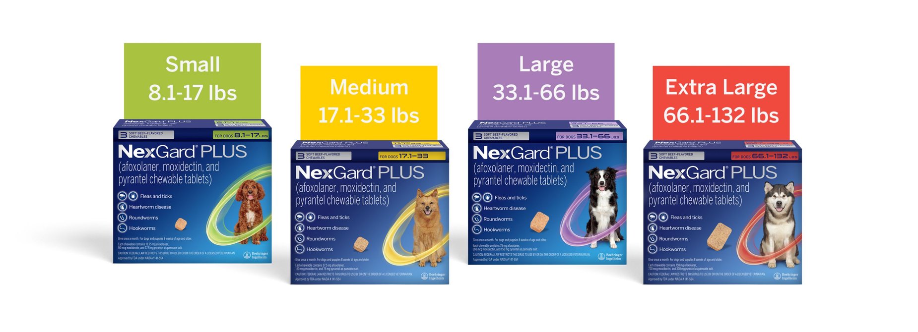 NEXGARD PLUS Chew for Dogs, 17.1-33 lbs. (Gold Box) 1 Chew (1-mo ...