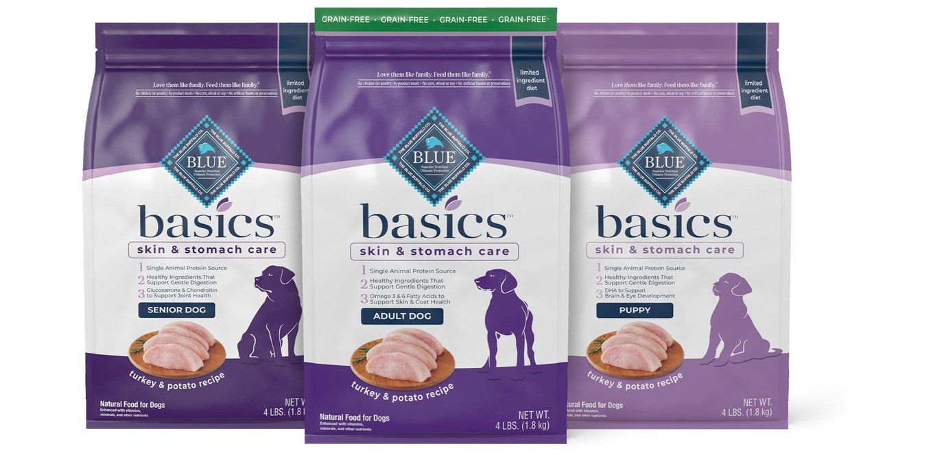 BLUE BUFFALO Basics Skin & Stomach Care Grain-Free Formula Salmon ...