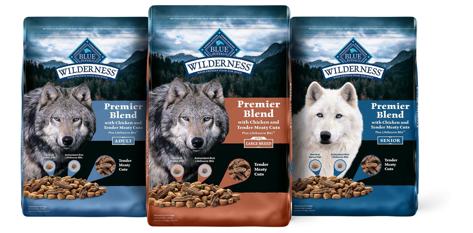 BLUE BUFFALO Blue Wilderness Premier Blend with Meaty Cuts Chicken Adult Dry Dog Food, 4.5-lb ...