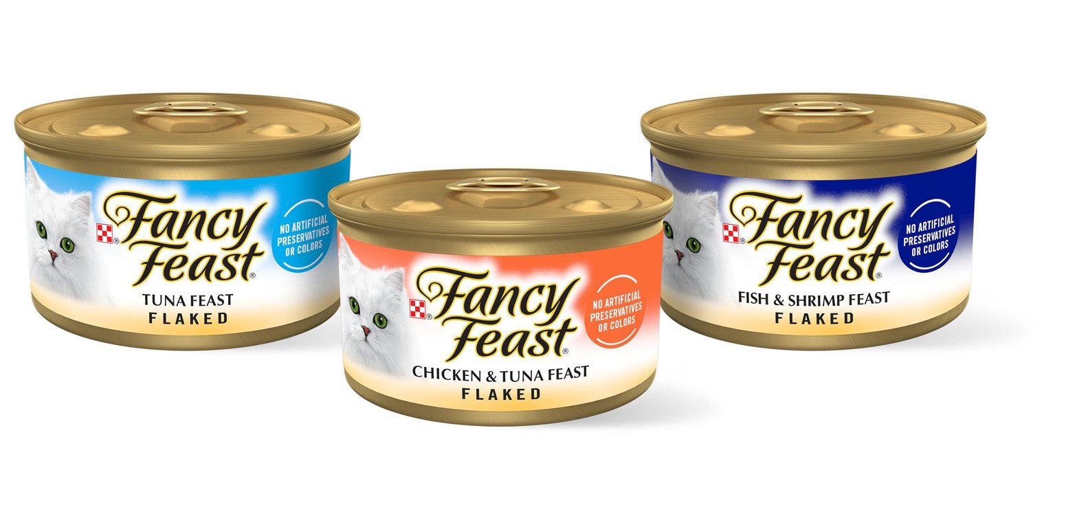 FANCY FEAST Flaked Chicken & Tuna Feast Wet Cat Food, 3-oz can, case of ...