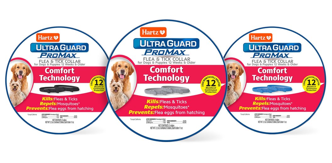HARTZ Ultra Guard ProMax Flea & Tick Collar for Dogs, 2 collars (12-mos ...