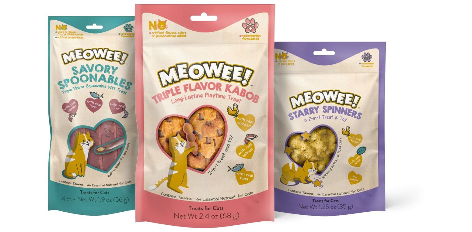 MEOWEE! Savory Spoonables with Real Chicken, Salmon & Duck Lickable Cat ...