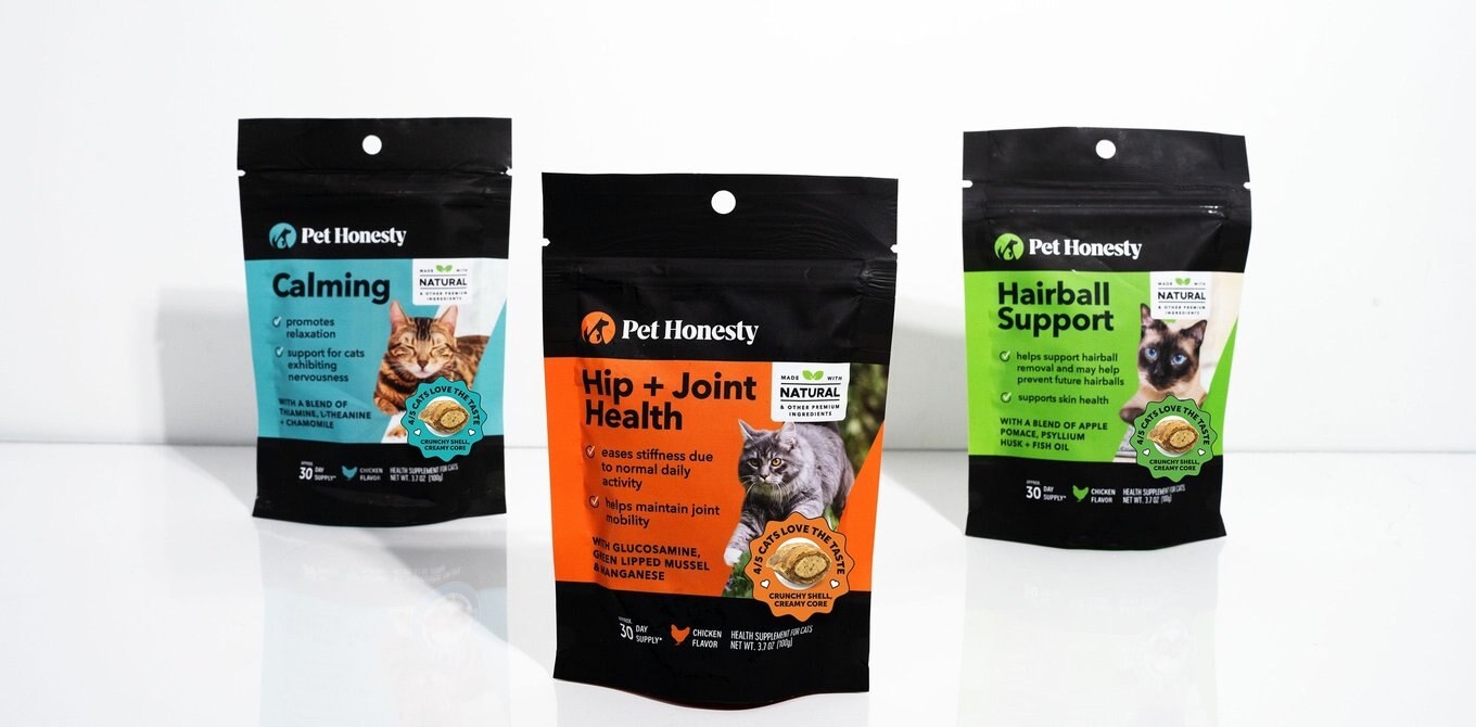 PET HONESTY Dual Texture Chicken Flavored Calming Chews for Cats, 3.7 ...