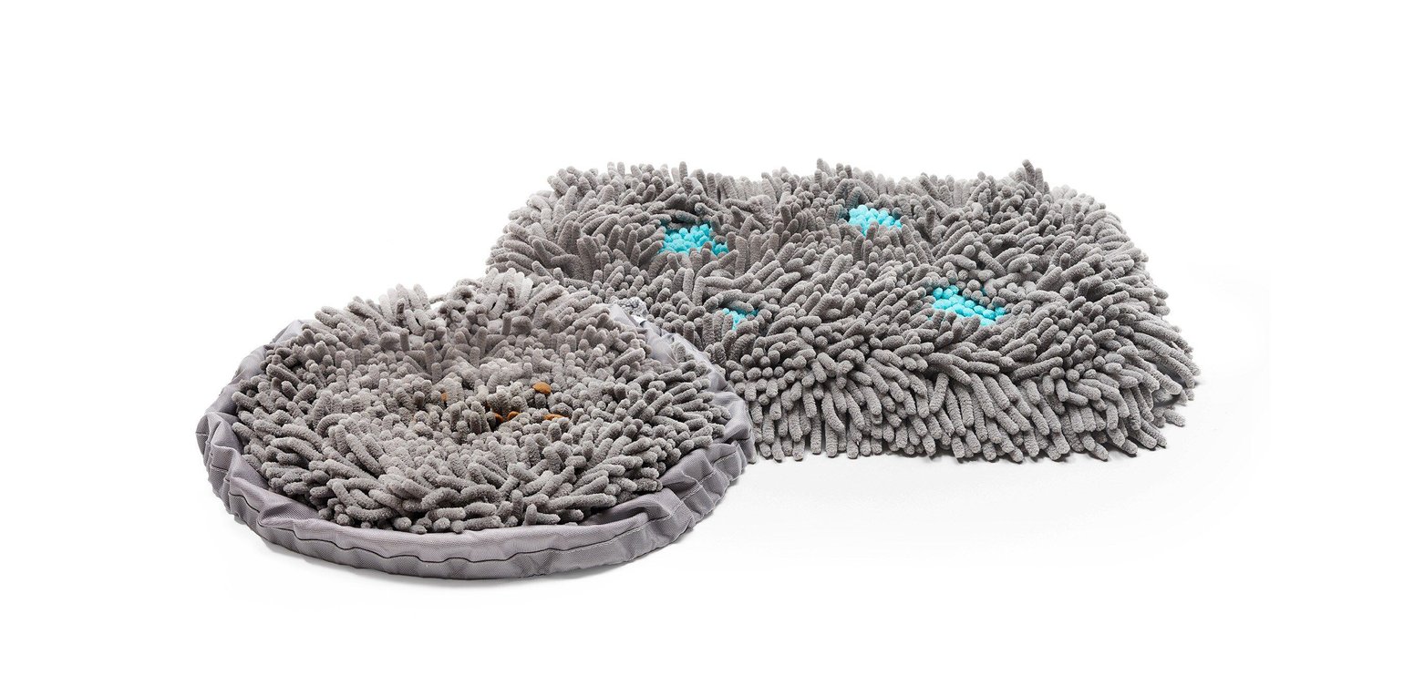 PET PARENTS Forager Snuffle Mat & Slow Feeder Dog Bowl, Forest Grey ...