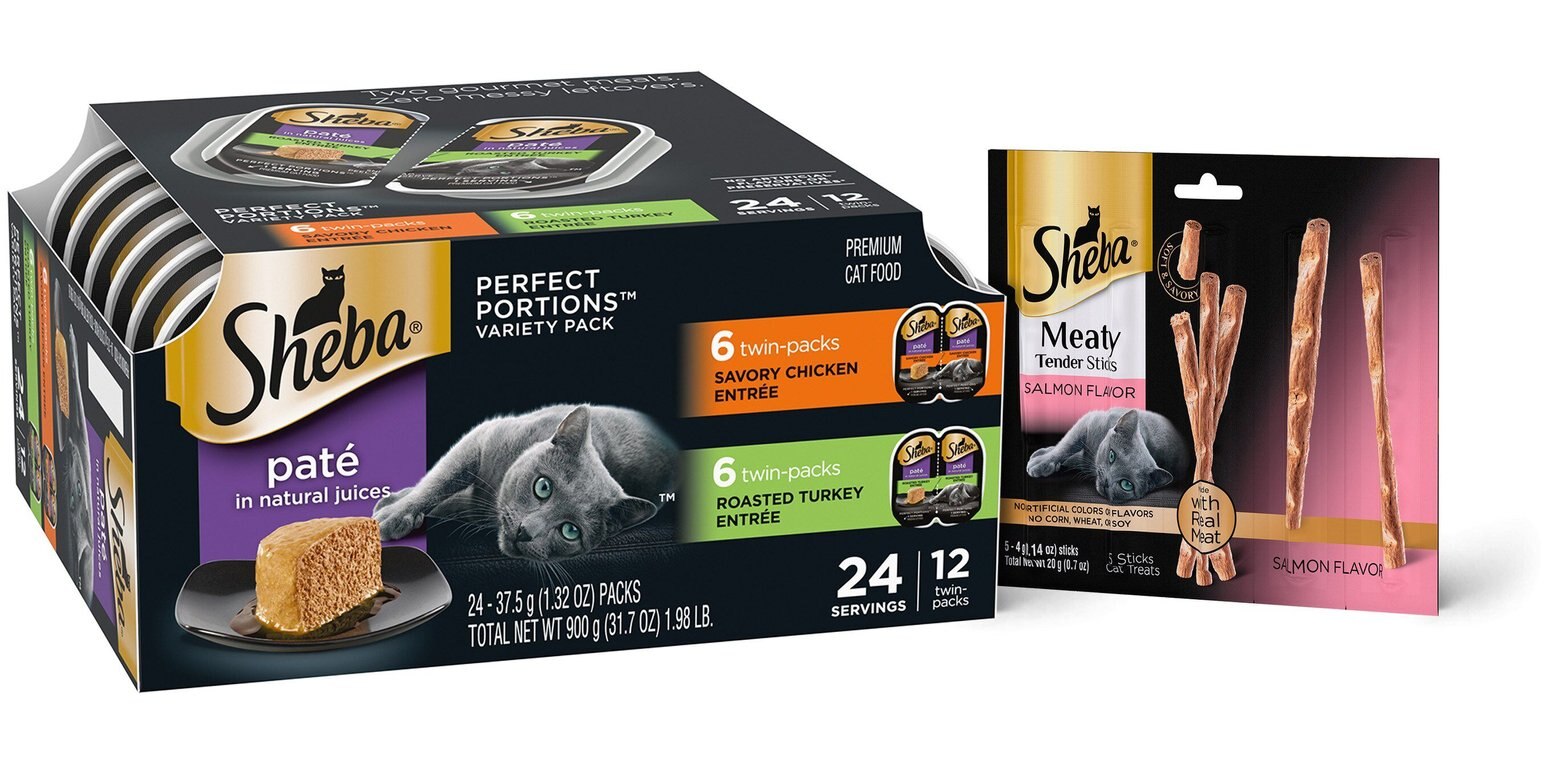 SHEBA Perfect Portions Seafood Pate Variety Pack Grain-Free Adult Wet ...