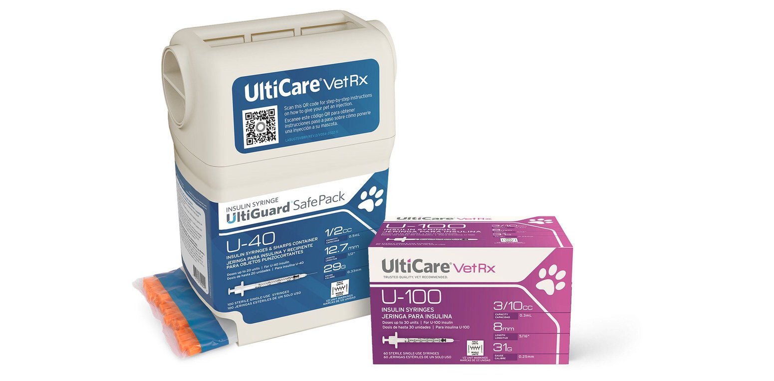 ULTICARE VETRX Insulin Syringes U-40 12.7mm x 29G, 0.5-cc - Easy ...