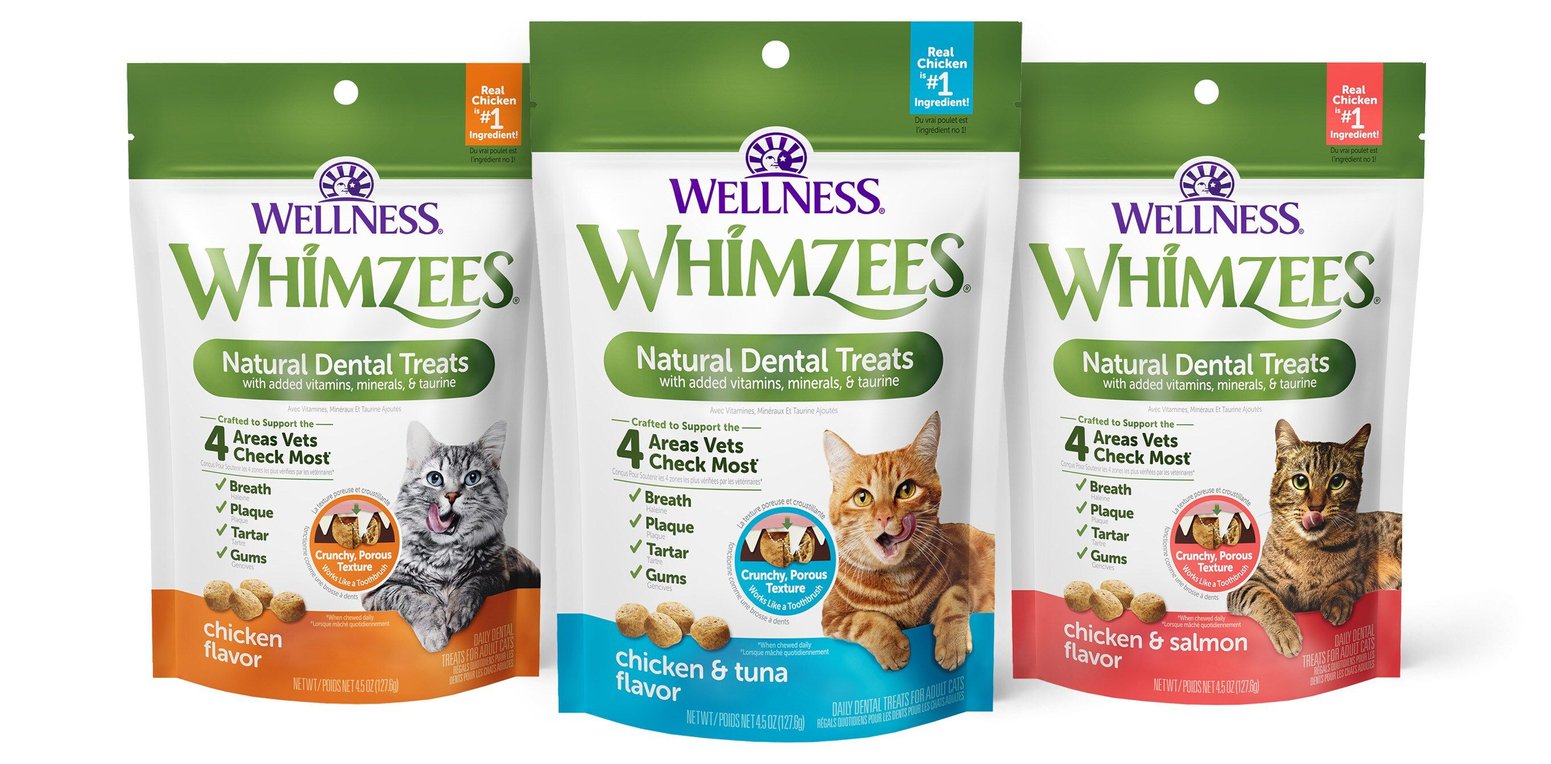 WHIMZEES by Wellness Natural Chicken & Salmon Dental Cat Treats, 2-oz ...
