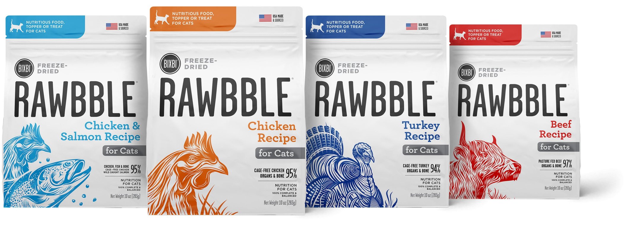 BIXBI RAWBBLE Turkey Recipe Grain-Free Freeze-Dried Cat Food, 10-oz bag ...