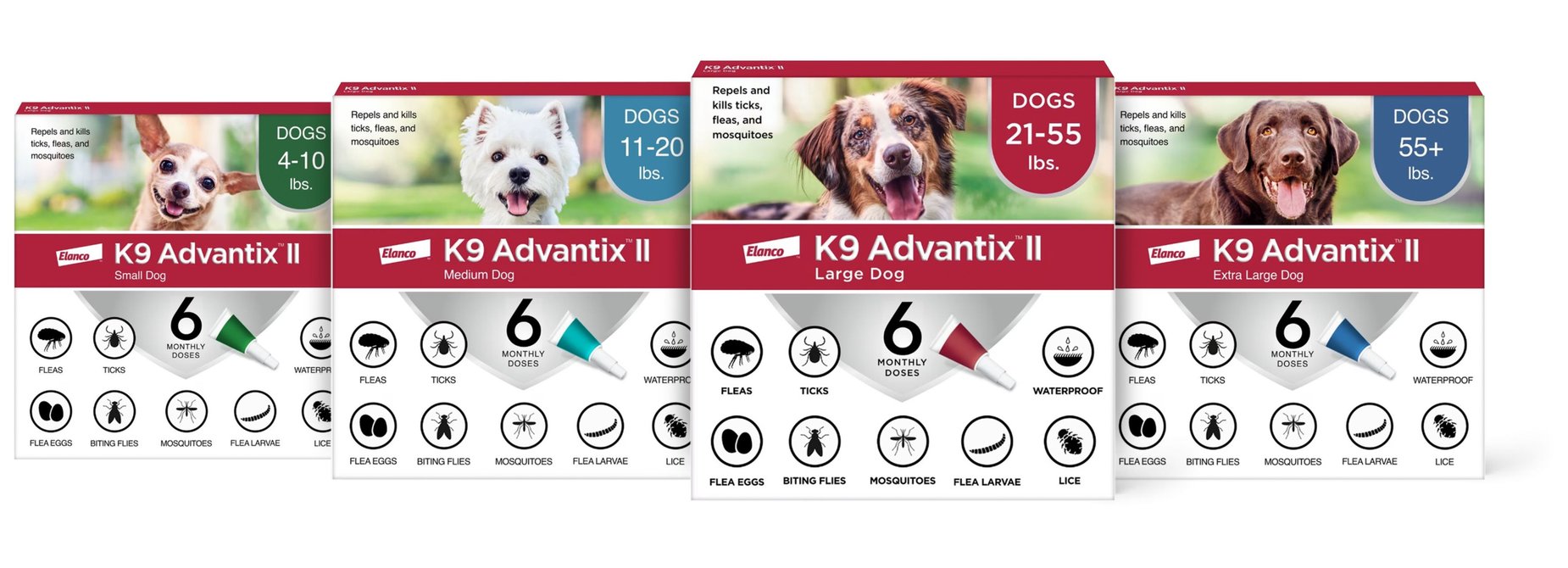 K9 ADVANTIX II Flea & Tick Spot Treatment for Dogs, 11-20 lbs,12 Doses ...