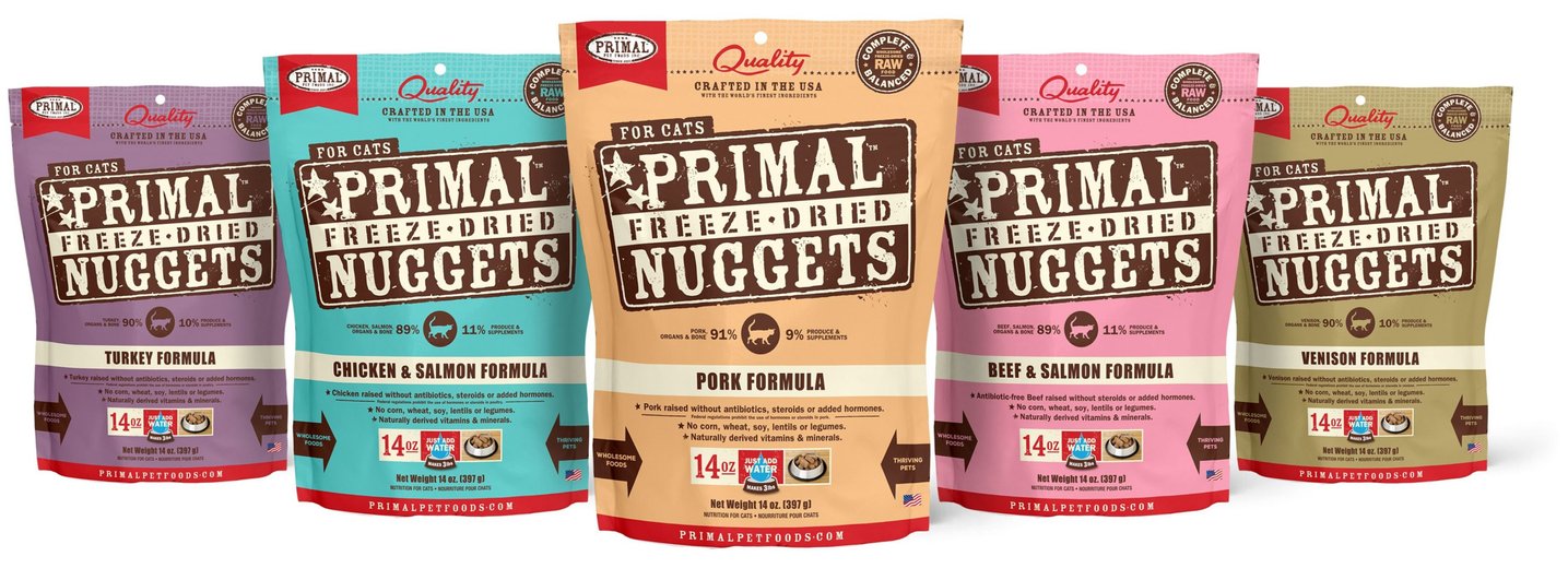 PRIMAL Chicken & Salmon Formula Nuggets Grain-Free Raw Freeze-Dried Cat ...