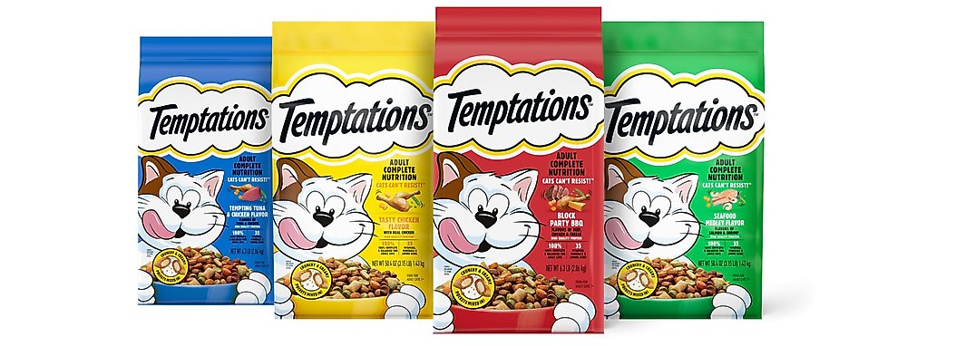 TEMPTATIONS Seafood Medley Flavor Adult Dry Cat Food, 27-lb bag - Chewy.com