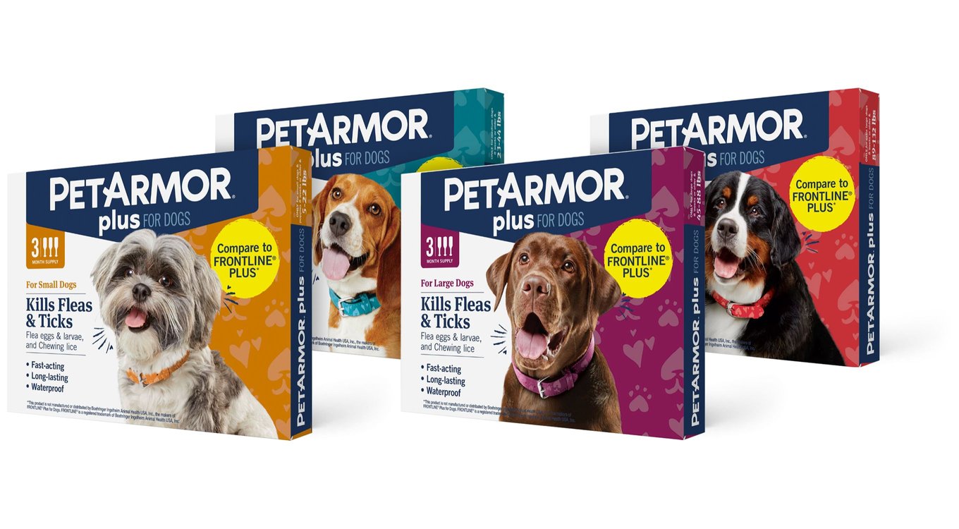 PETARMOR Plus Flea & Tick Spot Treatment for Dogs, 45-88 lbs, 6 Doses ...