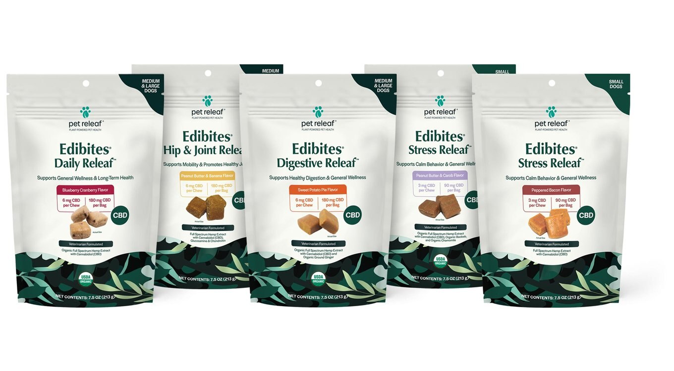 PET RELEAF Edibites Hip & Joint Releaf Organic Peanut Butter & Banana ...
