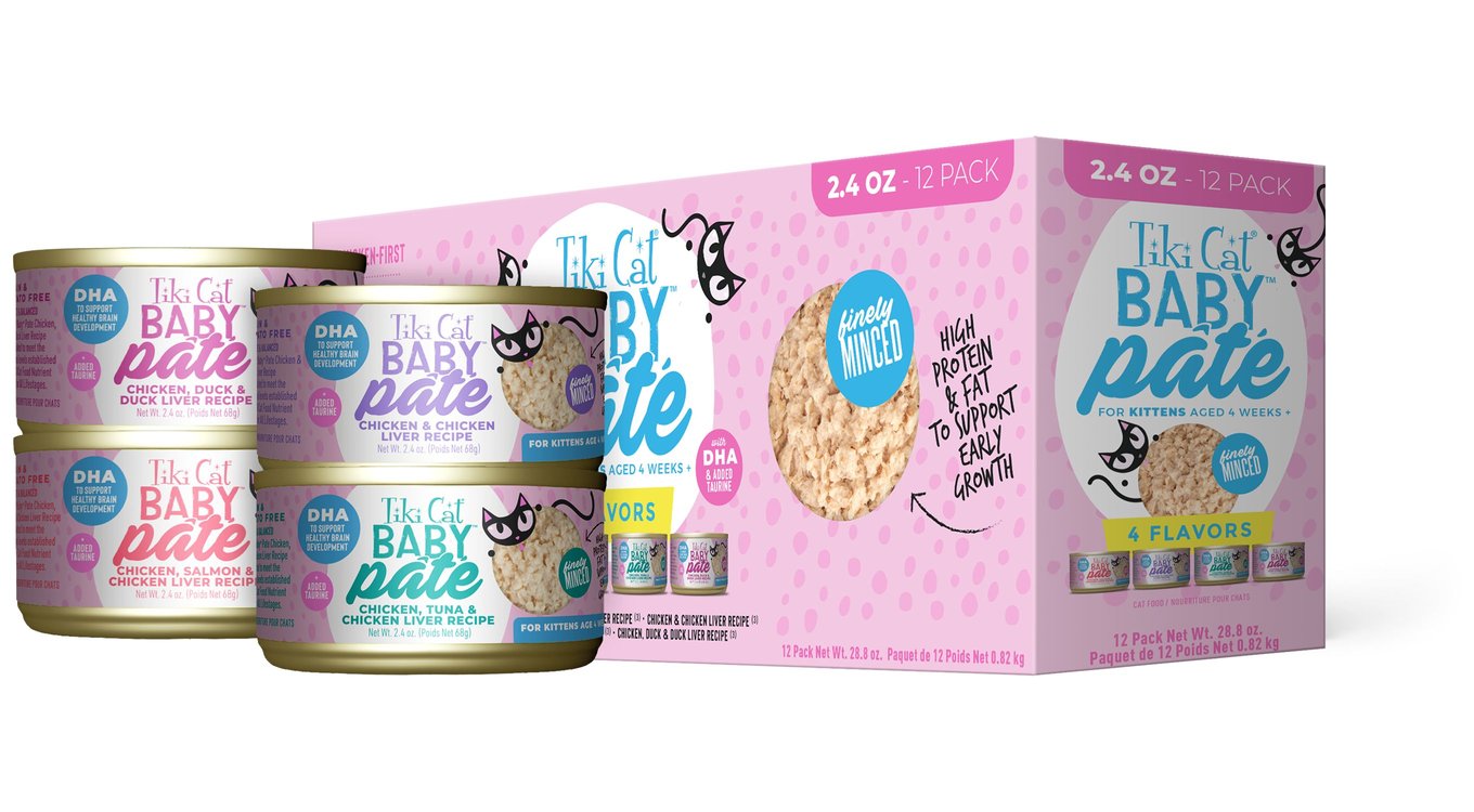 TIKI CAT Baby Variety Pack Pate Grain-Free Wet Kitten Food, 2.4-oz can ...