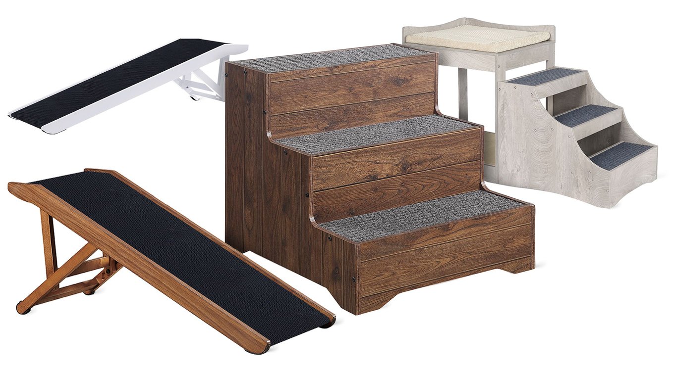 UNIPAWS Foldable Wooden Dog & Cat Ramp, Regular, Walnut - Chewy.com