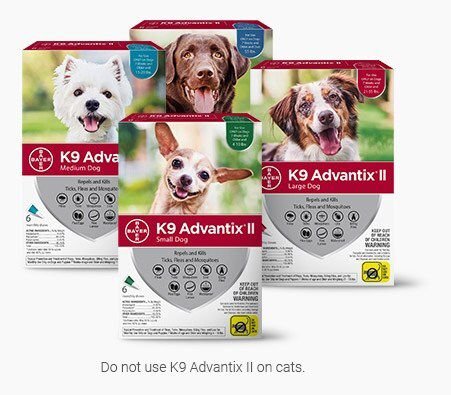 K9 ADVANTIX II Flea & Tick Spot Treatment for Dogs, 21-55 lbs, 2 Doses ...