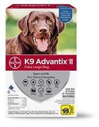 K9 ADVANTIX II Flea & Tick Spot Treatment for Dogs, 21-55 lbs, 2 Doses ...