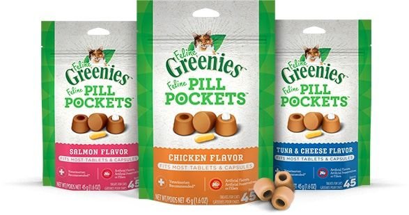 GREENIES Pill Pockets Feline Natural Salmon Flavor Soft Adult Cat ...