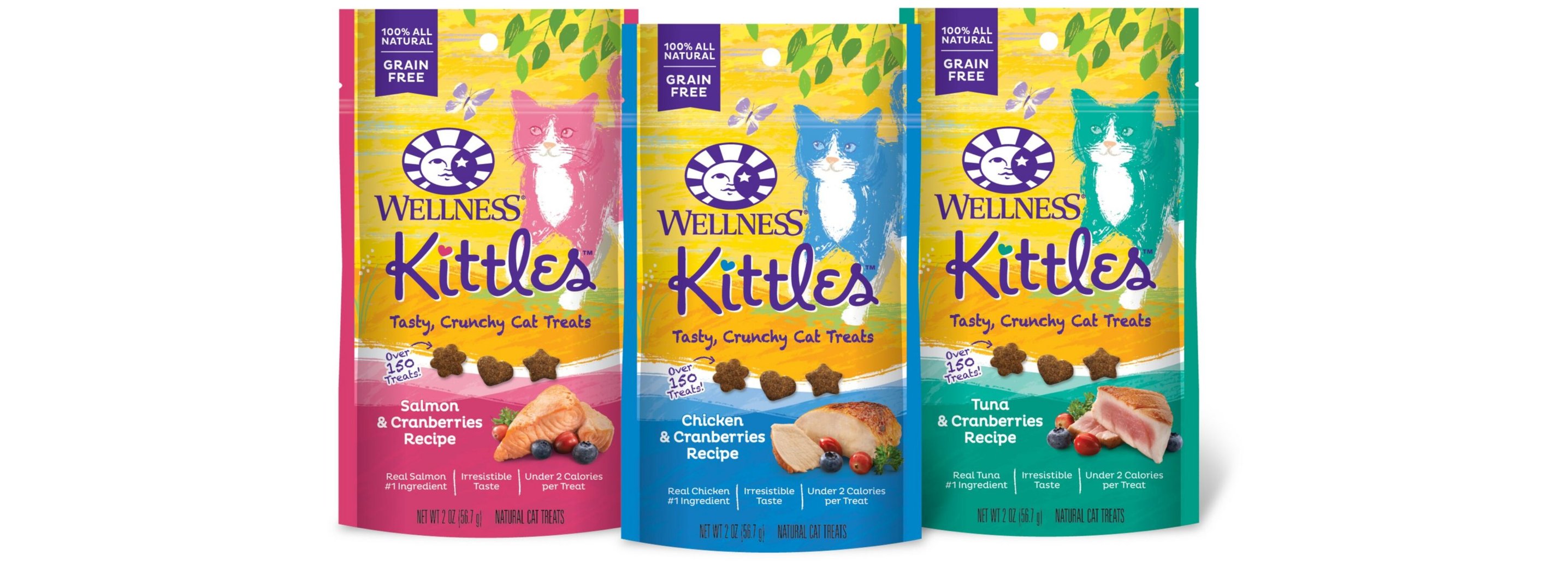 WELLNESS Kittles Natural Grain-Free Chicken & Cranberries Crunchy Cat ...