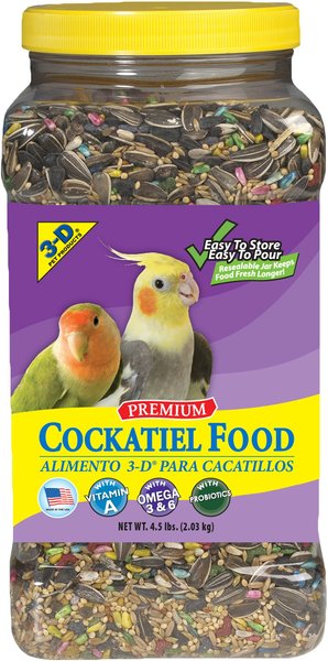 3-D Cockatiel Food, 4.5-lb jar - Chewy.com
