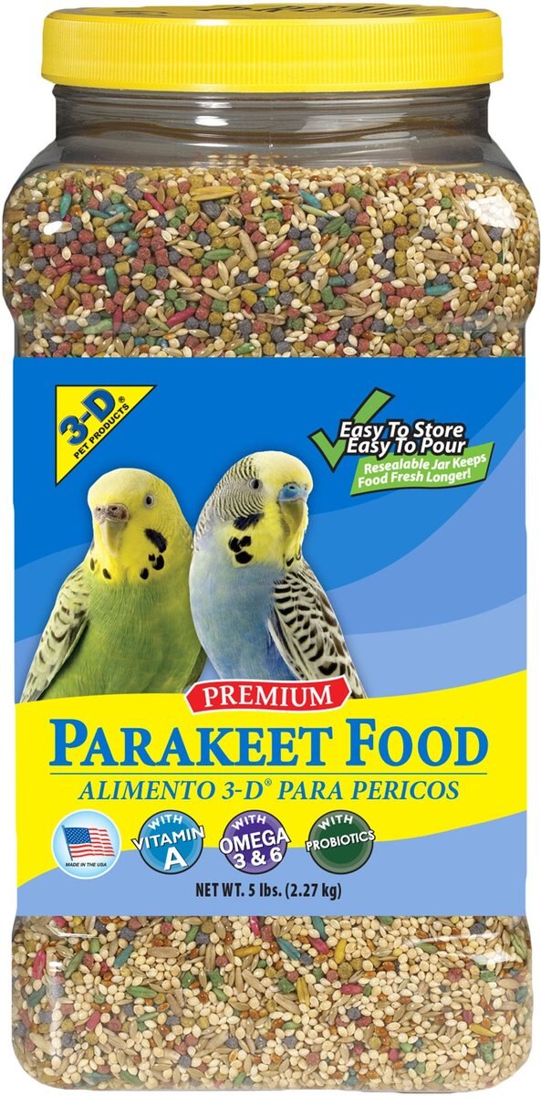 3-D Parakeet Food, 5-lb jar - Chewy.com