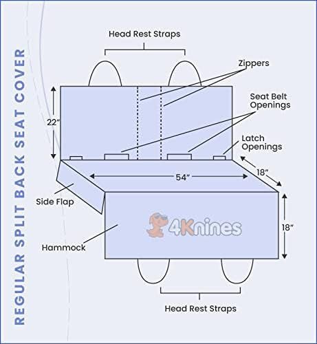 4KNINES Split Rear Seat Cover with Hammock, Black, Regular - Chewy.com