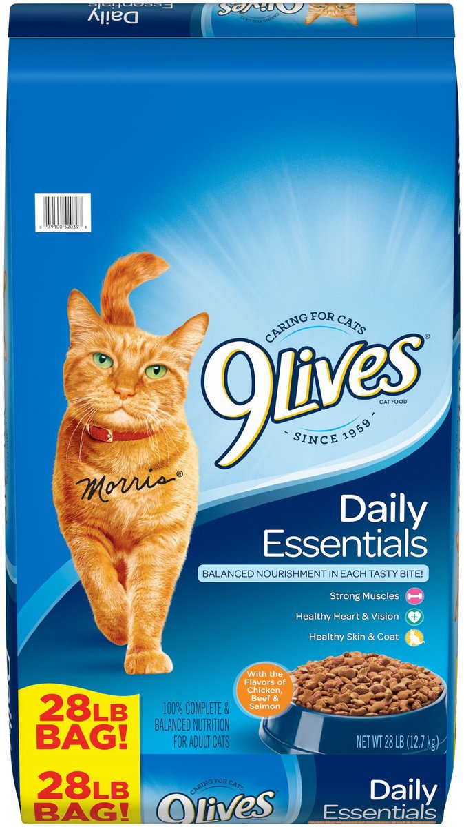 9 LIVES Daily Essentials with Chicken, Beef & Salmon Flavor Dry Cat ...
