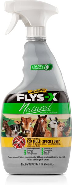 ABSORBINE FLYS-X Natural Fly Repellent Dog & Livestock Spray, 32-fl oz ...