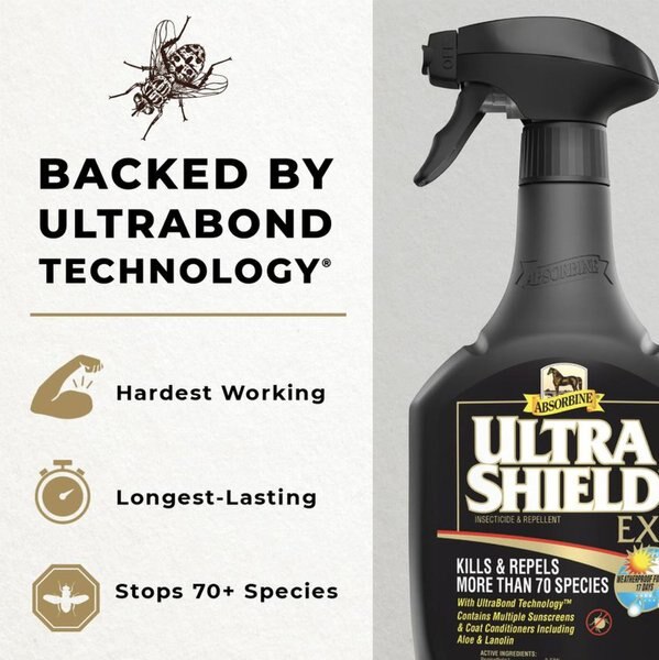 ABSORBINE UltraShield EX Insecticide, Kills & Repels Horse Spray, 32-fl ...